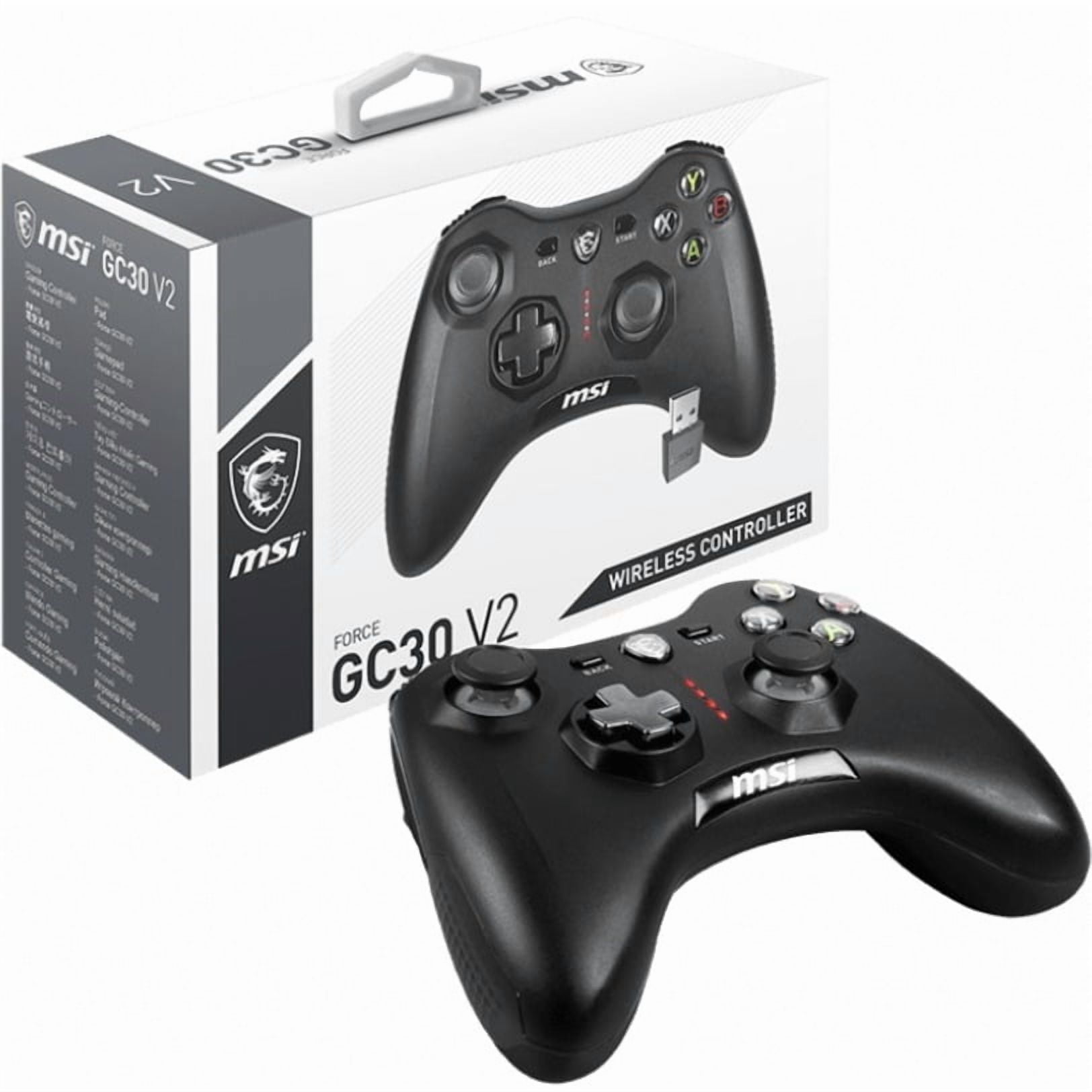 MSI Force GC30V2 Wireless Gaming Controller  Dual Vibration Motors  Dual Connection Modes  Interchangeable D-Pads  Compatible with PC & Android