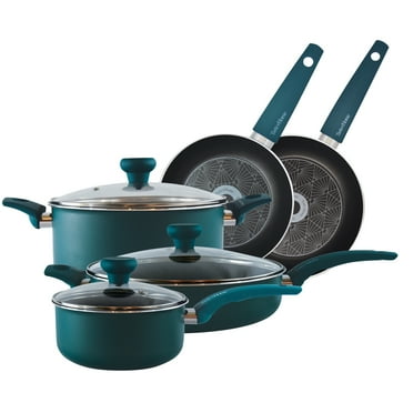 Rachael Ray 13-Piece Hard Porcelain Enamel Nonstick Cookware Set, Agave ...