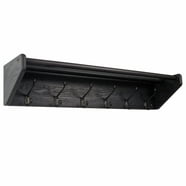 Wooden Mallet 24HCRBK 4 Hook Shelf, Brass Hooks - Black - Walmart.com