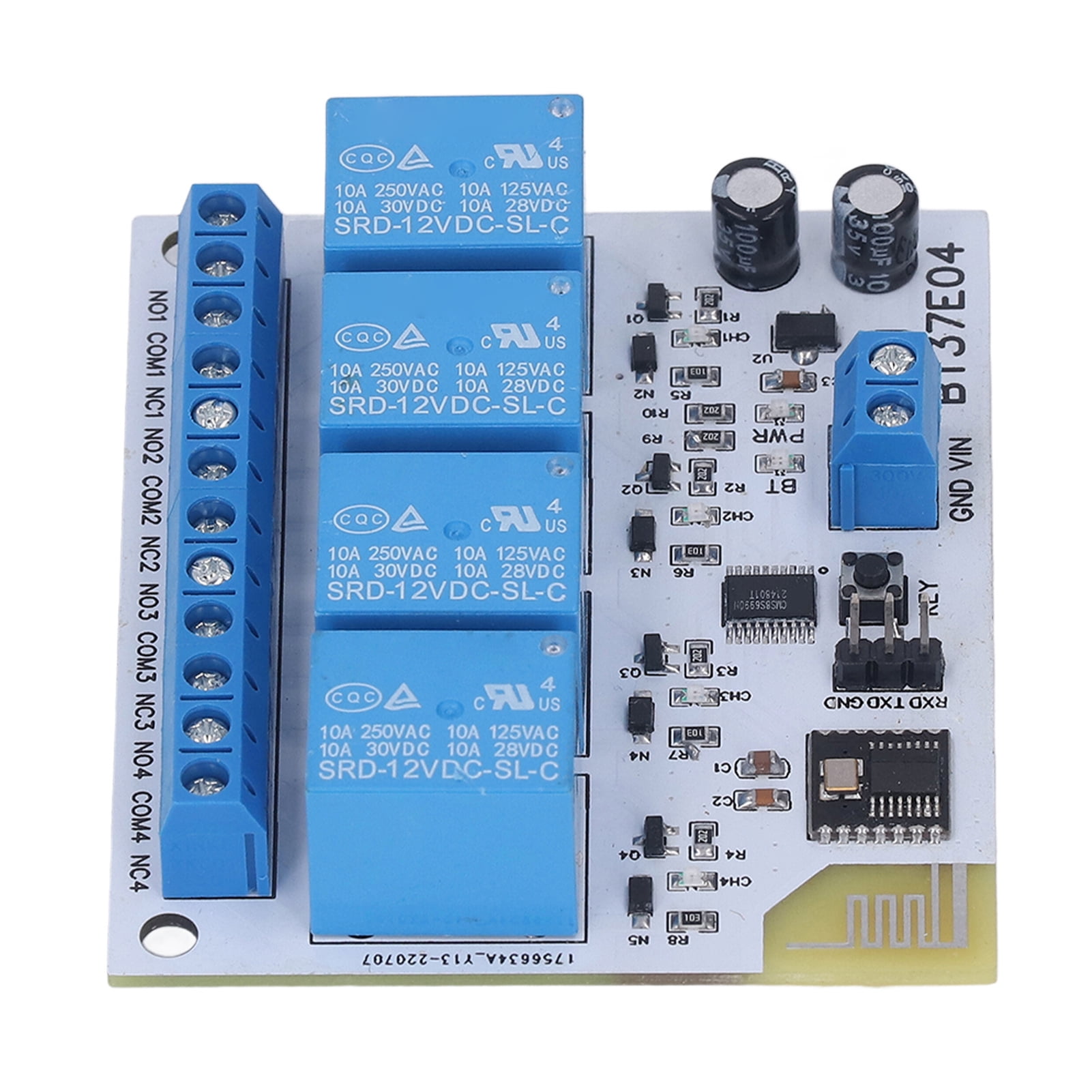 Módulo de relé de canal, relé Bluetooth de 4 canales Control remoto RF ...