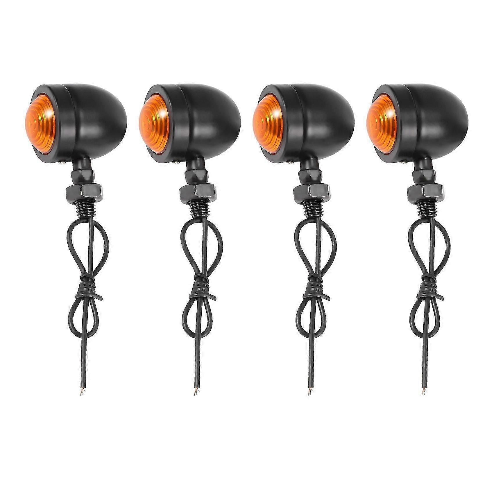 4pcs Black Motorcycle Turn Signal Indicator Lamp Light Moto Blinker ...