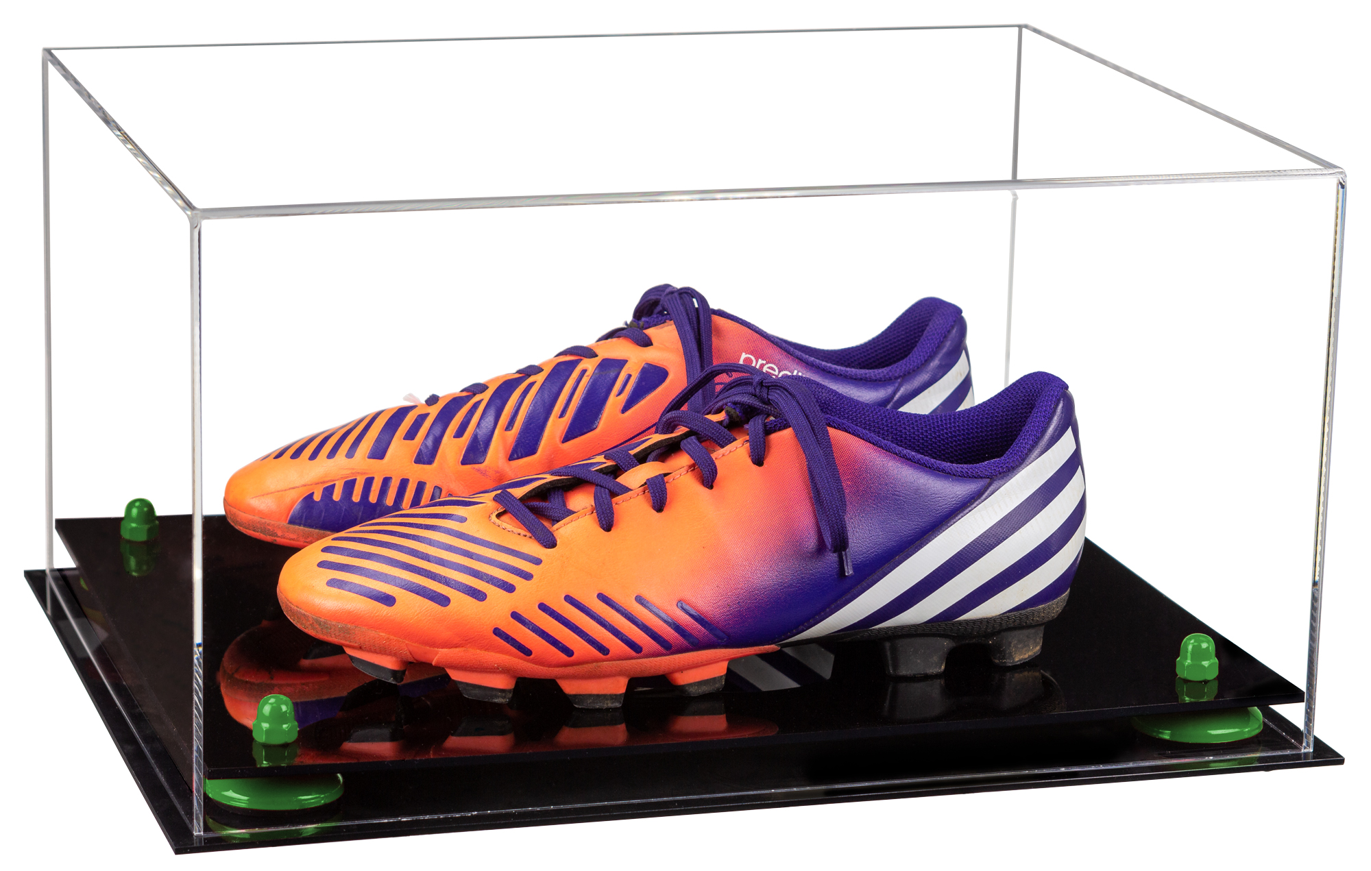 Clear Acrylic Shoe Pair Display Case for Soccer Cleats Football Cleats ...