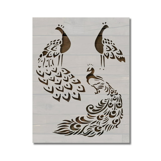 Peacock Stencil Partridge Bird Template Reusable 8.5 x 11 for Painting ...