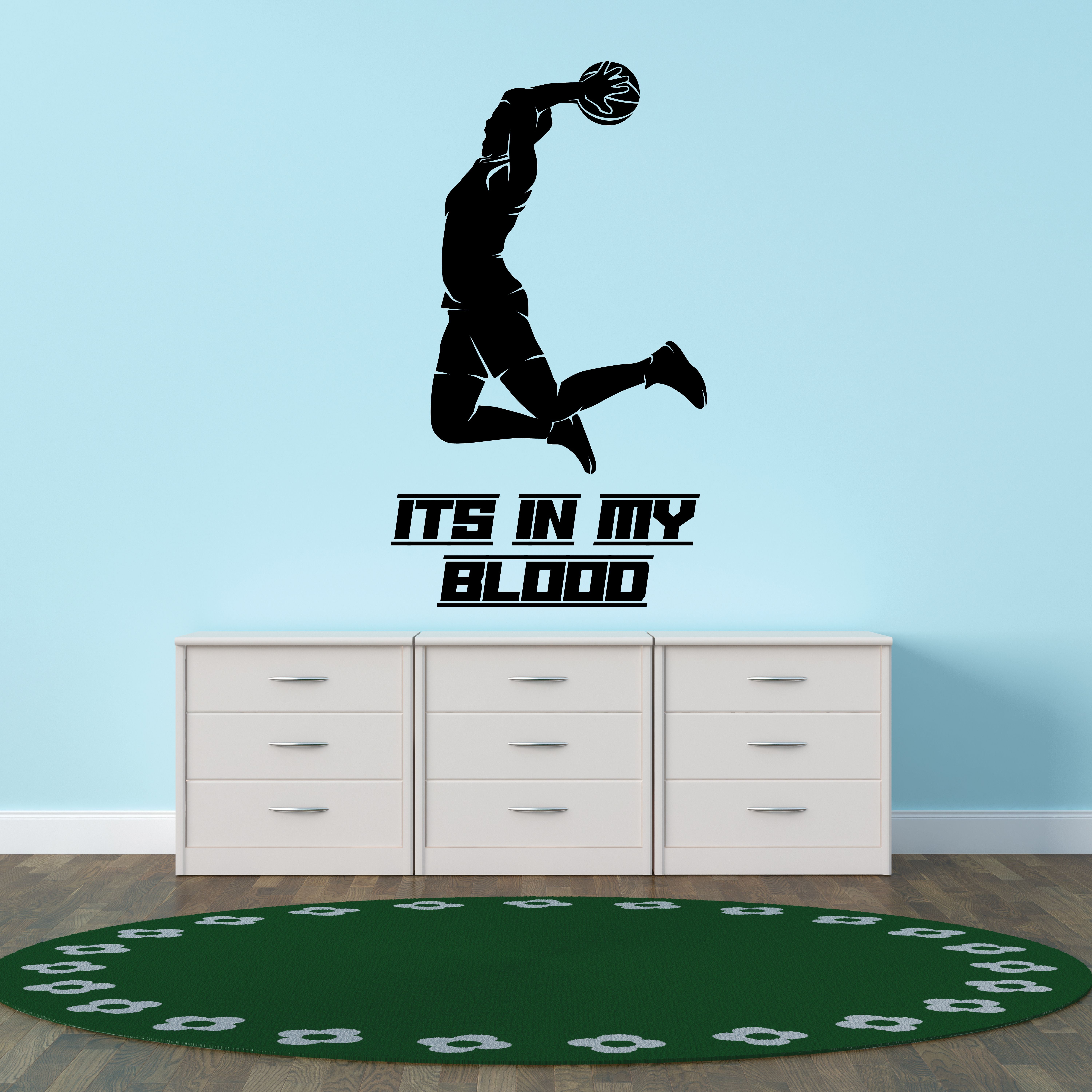 Sports Wall Decals for Boys Bedroom - Basketball Player Jumping and ...
