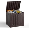 30 Gallon Lockable Resin Deck Box, Waterproof UV-Resistant Outdoor ...