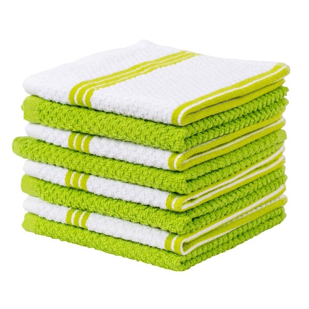 Living Fashions Kitchen Dish Cloths 8 Pack - Size 12" x 12" - Kitchen ...