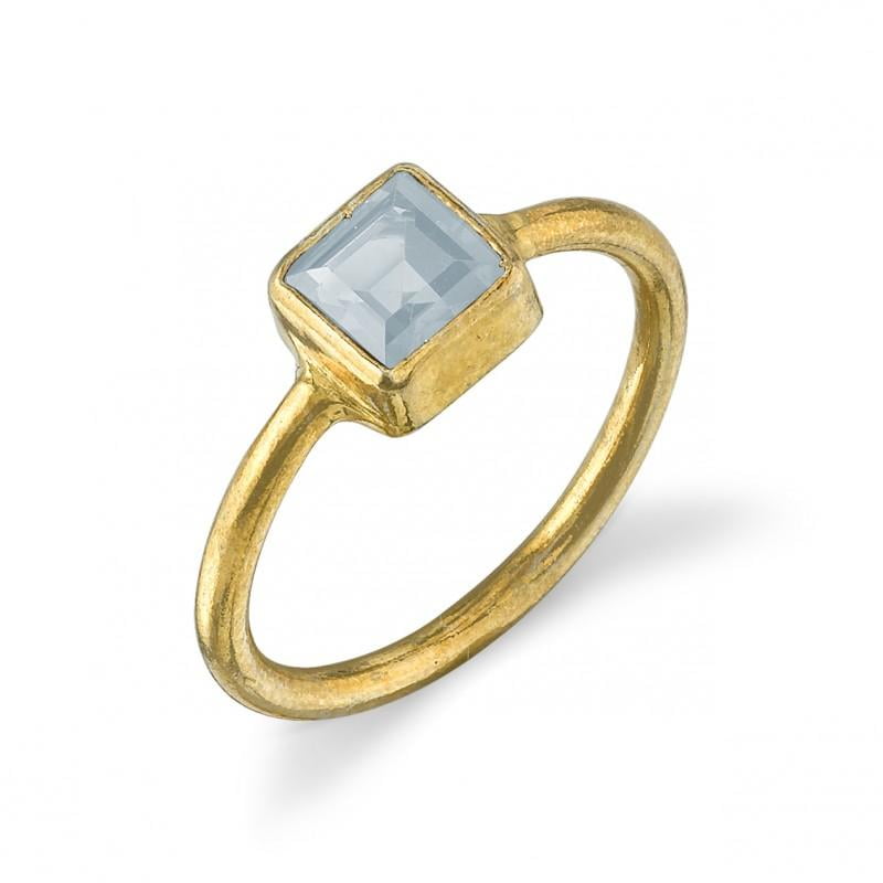 Square Blue Topaz Ring - Walmart.com