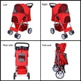 Pet Stroller, 4 Wheels Multifunction Dog Cat Stroller, Folding Portable ...
