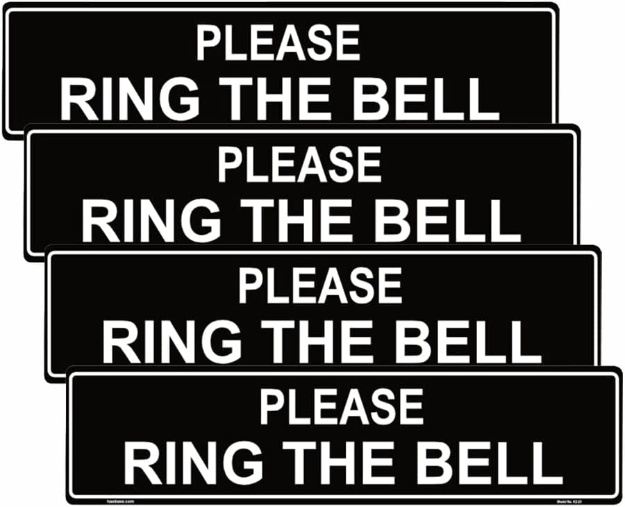 Haobase 4 Pcs Please Ring The Bell Sign Sticker - Self Adhesive Vinyl ...