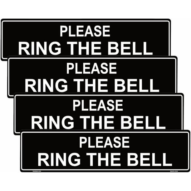 Haobase 4 Pcs Please Ring The Bell Sign Sticker - Self Adhesive Vinyl ...
