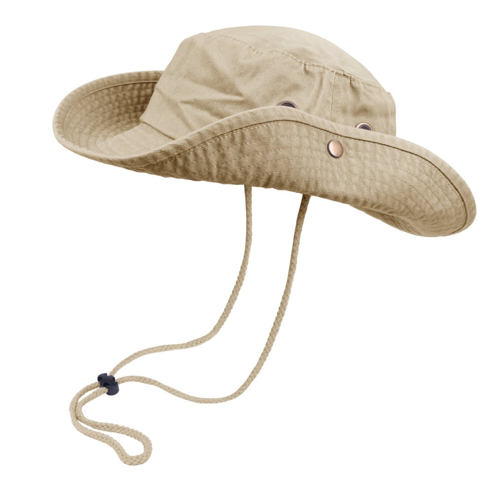 Classic Cotton Wide Brim Bucket Hat with Adjustable String Unisex Sun ...