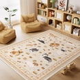 4x6 Area Rug Non Slip Washable For Living Room With Low Pile Design ...
