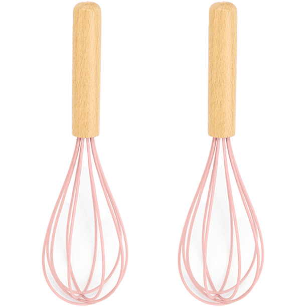 Silicone Whisk with Wood Handle - Whisk for Eggs and Egg Whites, Cake ...