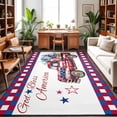 Area Rug 36×60in, God Bless American Red Car Flowers Floor Carpet ...