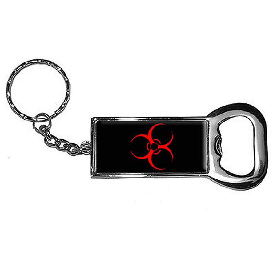 Biohazard Symbol Keychain Key Chain Ring Bottle Bottlecap Opener ...