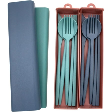 Portable Cutlery Set Wheat grass Dinnerware Set Utensils Set Includes ...