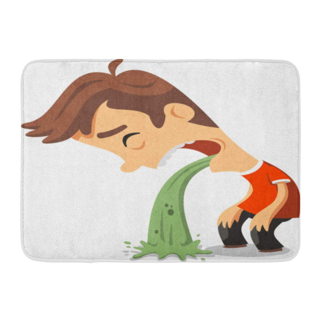 GODPOK Poisoning Vomit Young Man in Pain Vomiting Cartoon Food Gag Rug ...