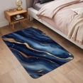 Abstract Marble Front Door Mat Indoor Entrance, Gold Navy Texture ...