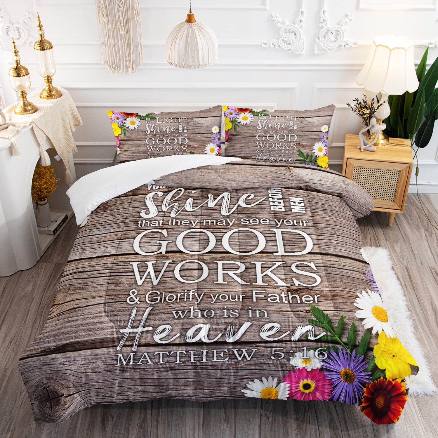 Hosima 3-Piece 3D Digital Comforter With Pattern Composed Of Multiple ...