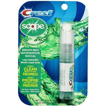 Crest Scope Peppermint Breath Mini Spray, Long Lasting, 0.24 fl oz ...
