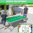 GoSports 6 x 3 ft Mid-Size Table Tennis Table Set with Adjustable ...