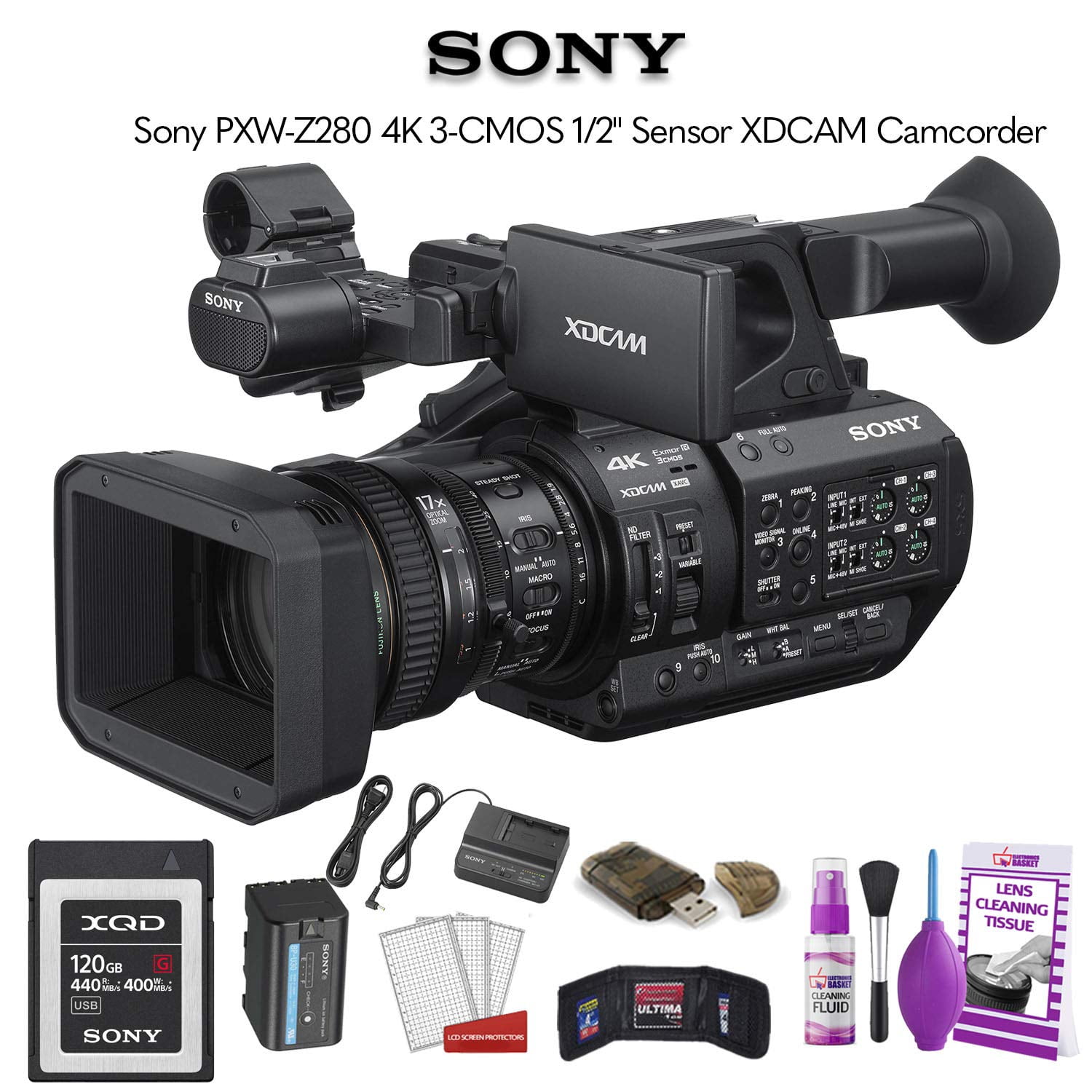 Videocámara Sony 4K 3-CMOS XDCAM con sensor de 1/2" con tarjeta de ...