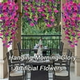 UU&T Artificial Fake Hanging Flowers for Outdoor, 4 Pcs Faux Silk ...