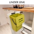 12L/3.2GAL Green Mountable Indoor Waste Bucket for Cupboard, Bathroom ...