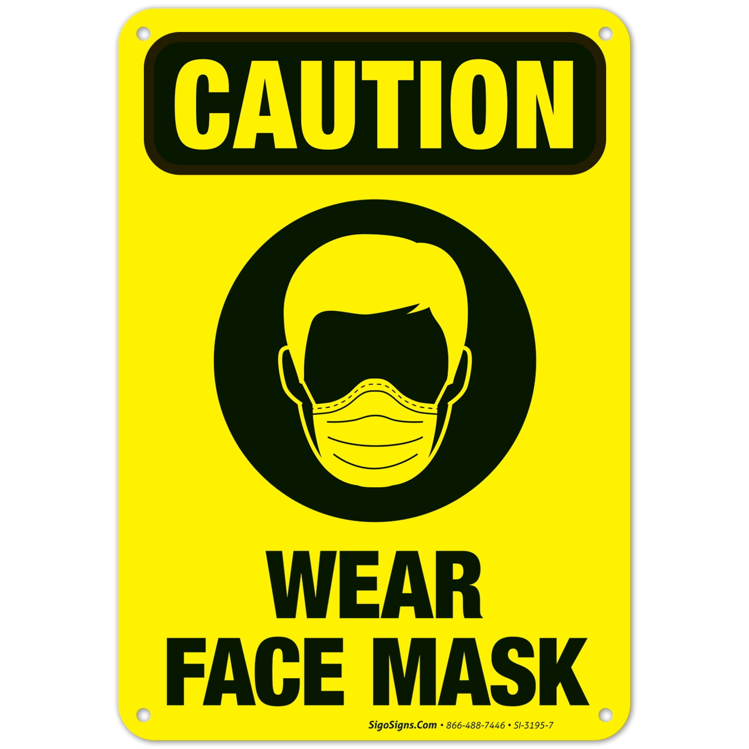 Please Wear Mask Sign, 10x7 Aluminum - Walmart.com
