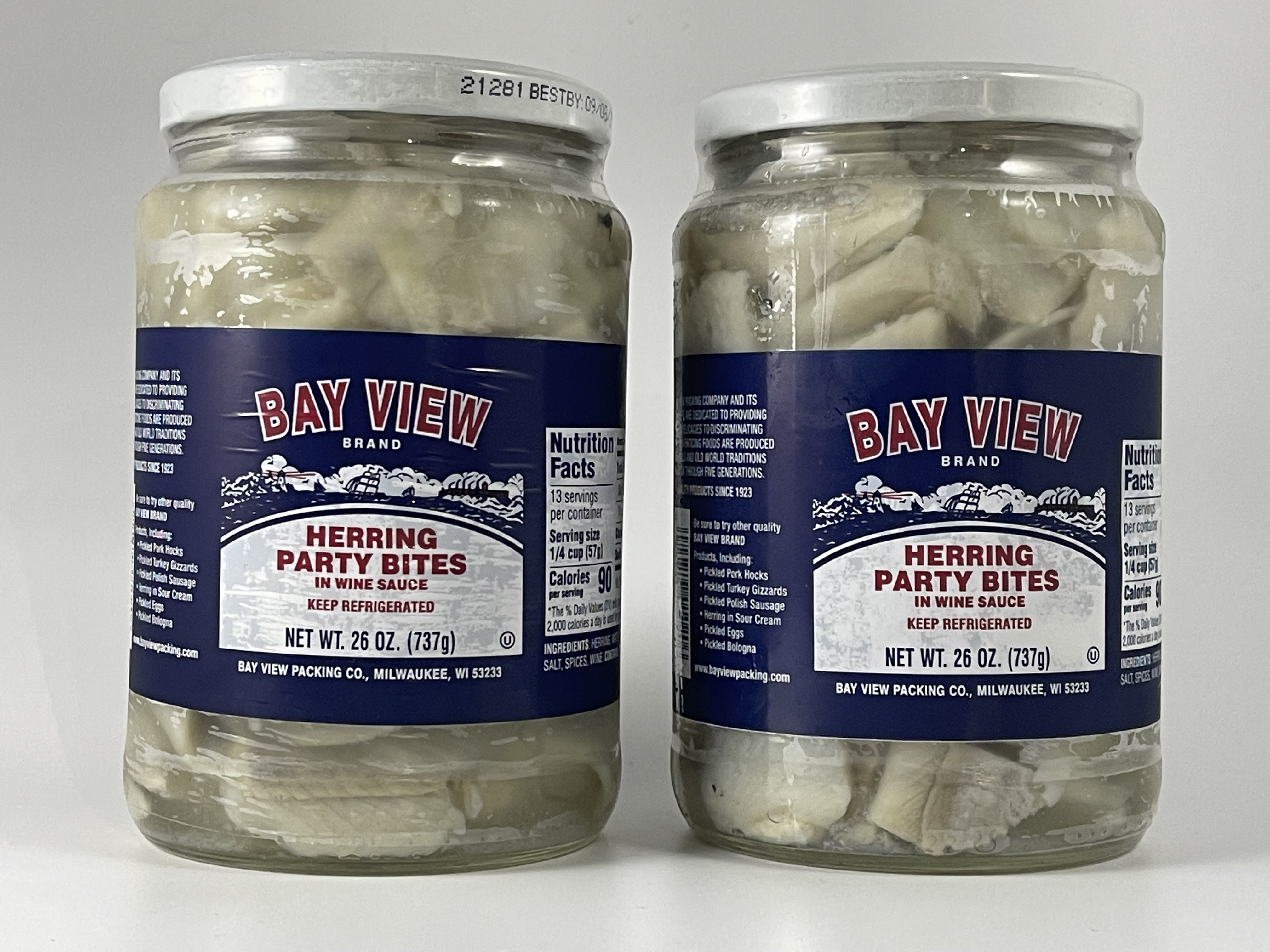 Bay View Packing Factory Fresh Herring (Fish) Packed in Wine Sauce - 2 ...