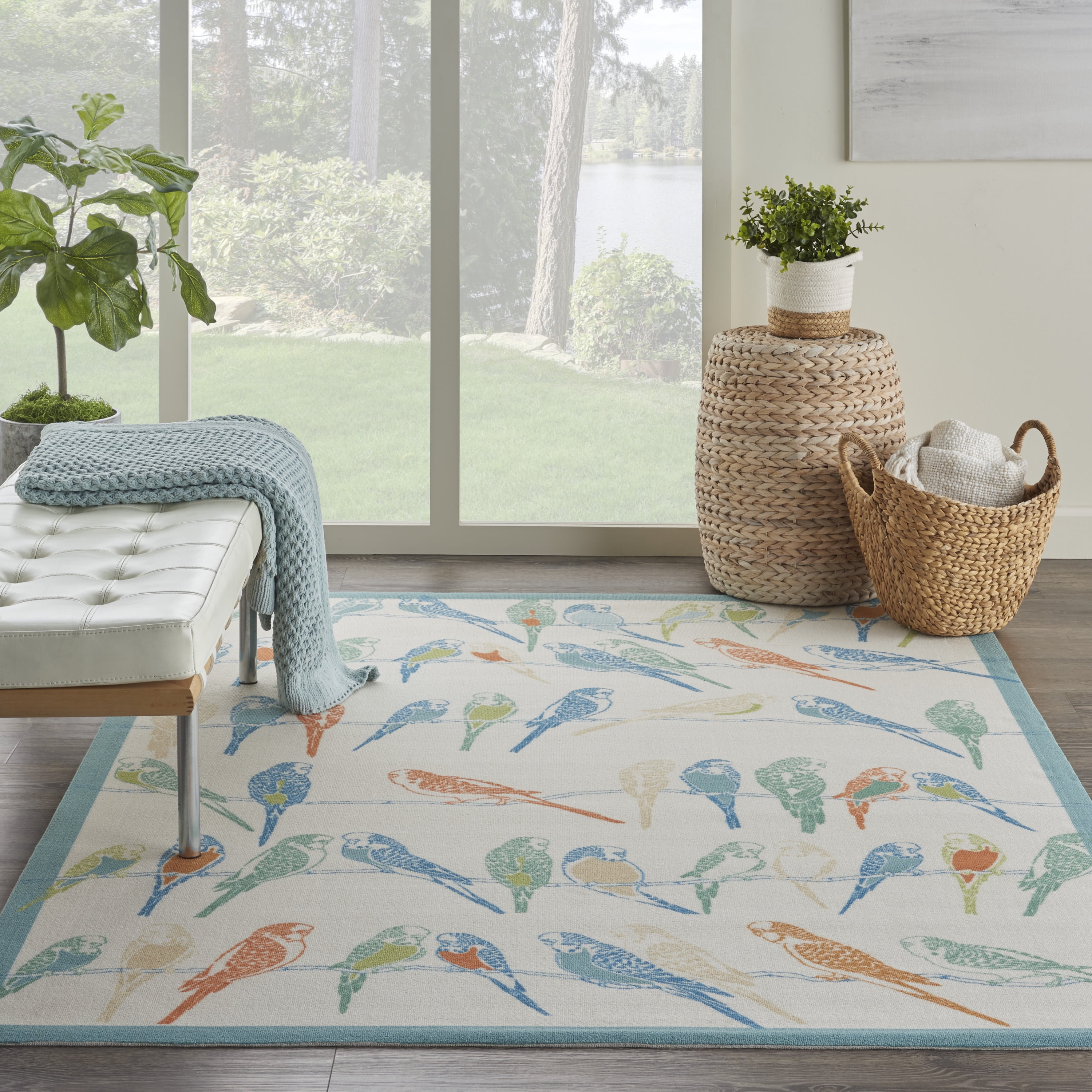 Waverly Sun N' Shade Indoor/Outdoor Multicolor 5'3" x 7'5" Area Rug ...