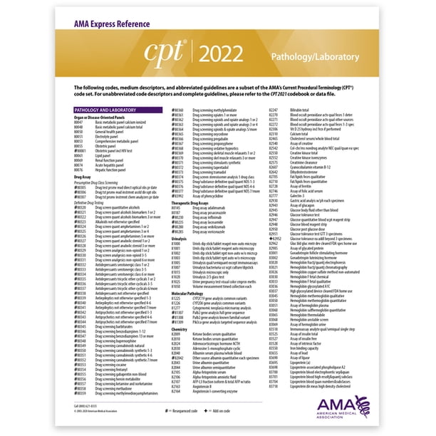 CPT Express Reference Coding Card 2022 Pathology Laboratory Book cpt-express-reference-coding-card-2022-pathology-laboratory-book