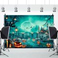 SUNOLIFE Halloween Backdrop Banner Horror Night Moon Photo Background ...