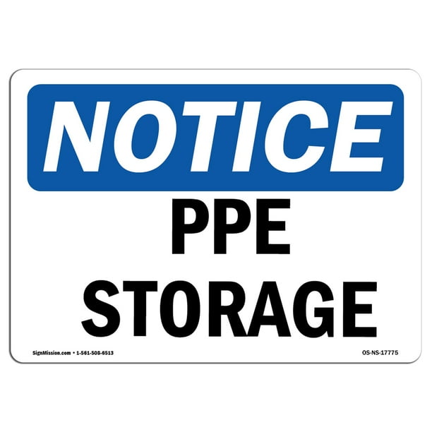 OSHA Notice Sign - PPE Storage | Choose from: Aluminum, Rigid Plastic ...