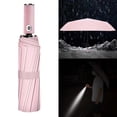 Auto Open Close Umbrella With LED Light Black Coated Sun Protections ...
