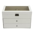 18-Slot Sunglasses Storage Box with Clear Lid, Lock & Key, PU & Fluff ...