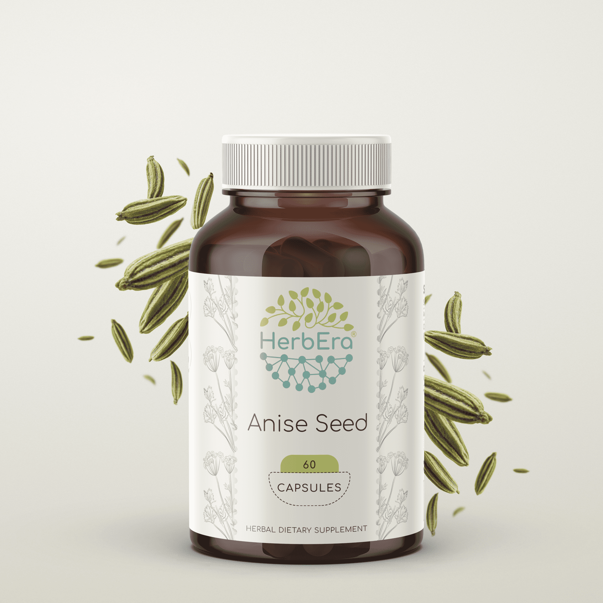 Anise Seed 60 Capsules, 500 mg, Organic Anise (Pimpinella Anisum) Dried ...