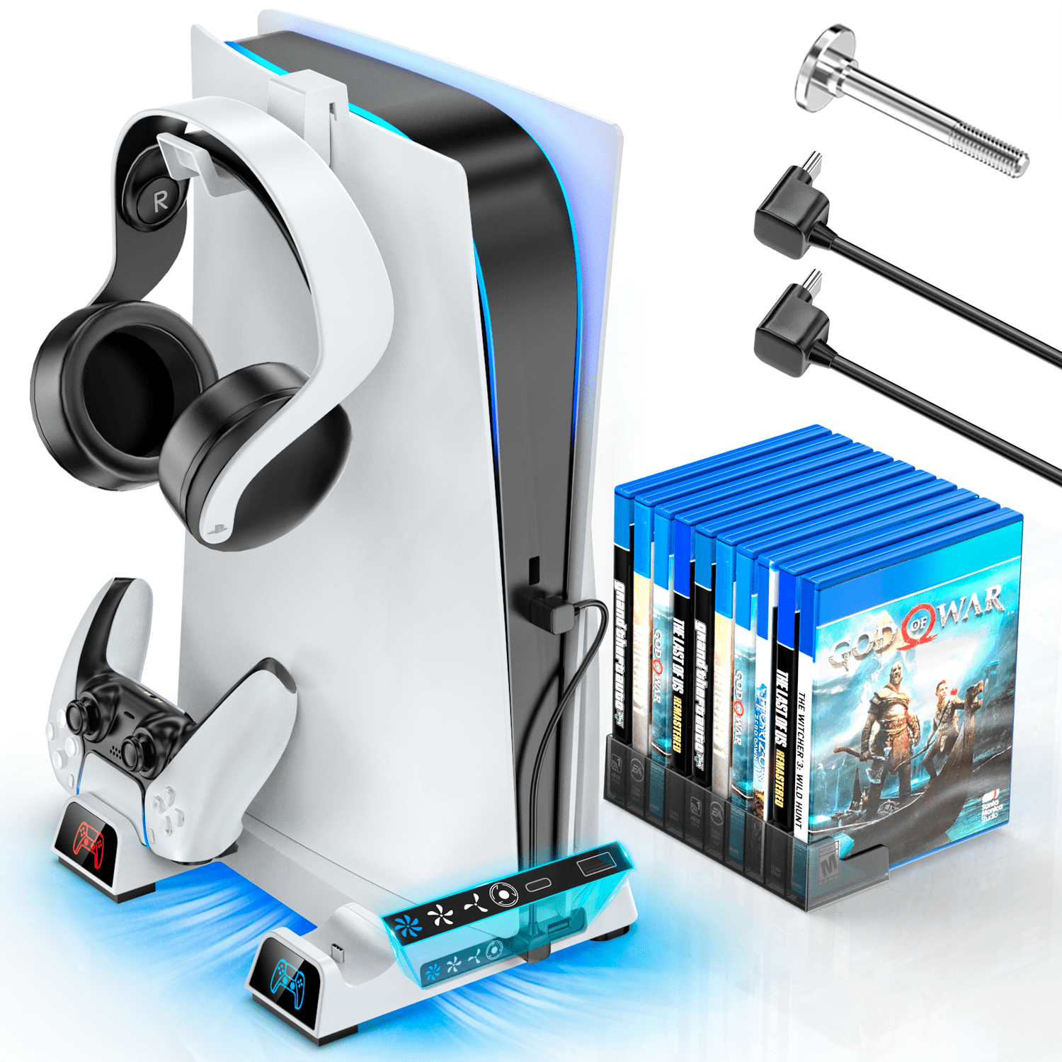 Buy PS5 Cooling Station with Headset Holder for Playstation 5 Consoles ...