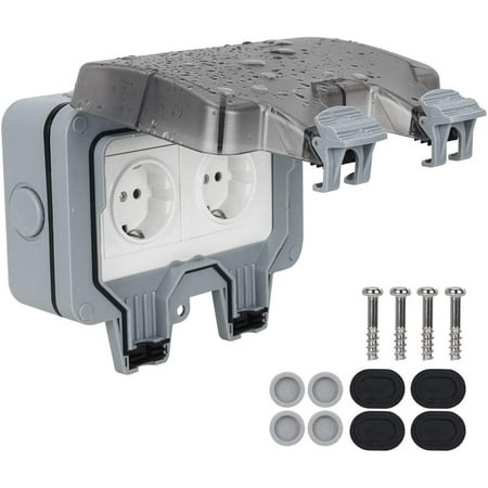 Outdoor socket outlet IP66 weatherproof for outdoor use, wall socket ...
