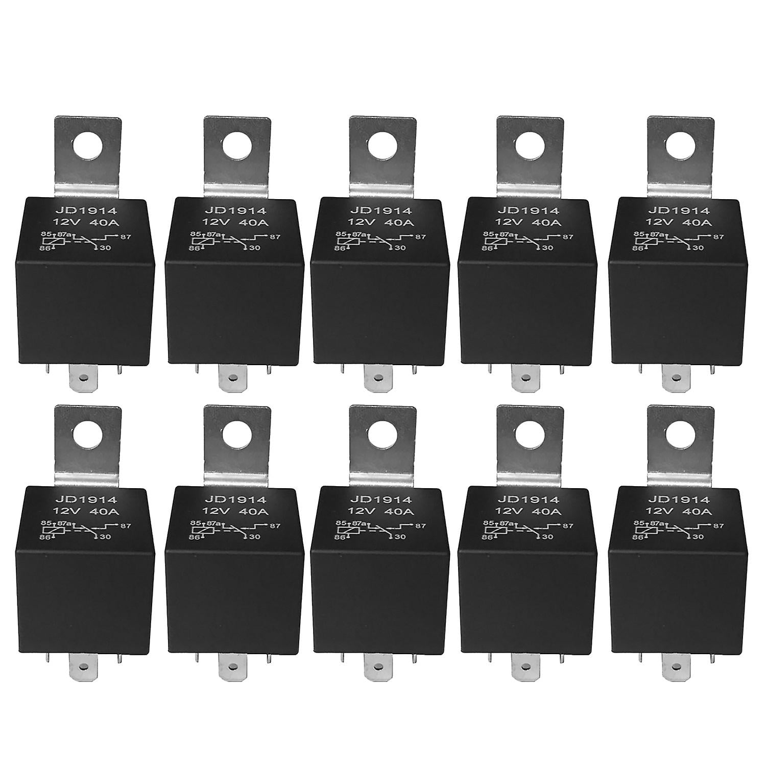 10 Pcs 5 Pin 12V Relay Switch (SPDT) (30/40 Amp) 12 Volt Automotive ...