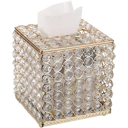 Crystal Square Tissue Box Cover - Decorative Tissue Box Holder ...