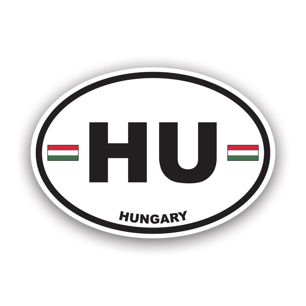 Hungary Oval Sticker Decal - Self Adhesive Vinyl - Weatherproof - Made in USA - hungarian flag ...
