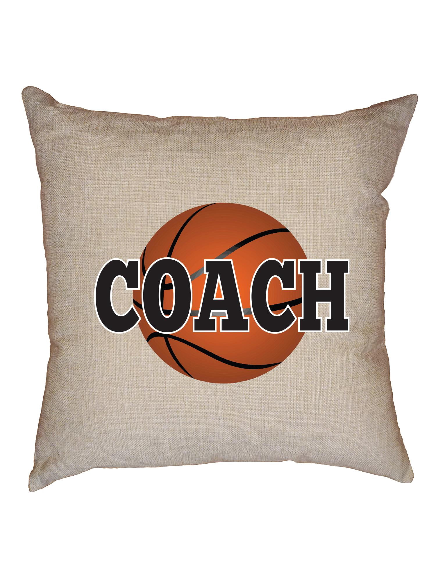 Trendy Basketball Coach Graphic Decorative Linen Throw Cushion Pillow ...