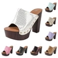 2026 European And Large Thick Bottom Slope Heel Slippers Women's Small ...