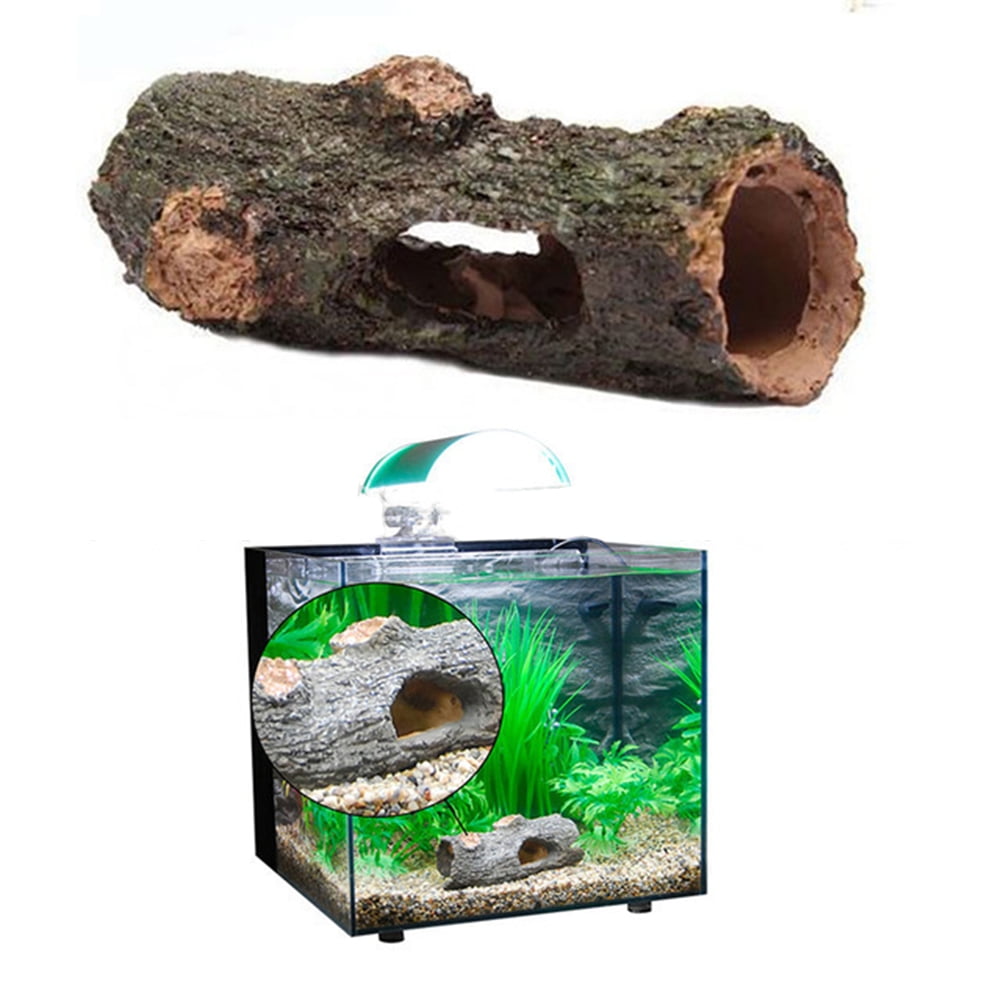 RONSHIN Aquarium Hollow Tree Tunnel Cave Ornament Fish Shrimp Turtle ...