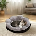 Flower-Shaped Donut Pet Bed, Medium Round Plush Calming Nest for Dogs ...