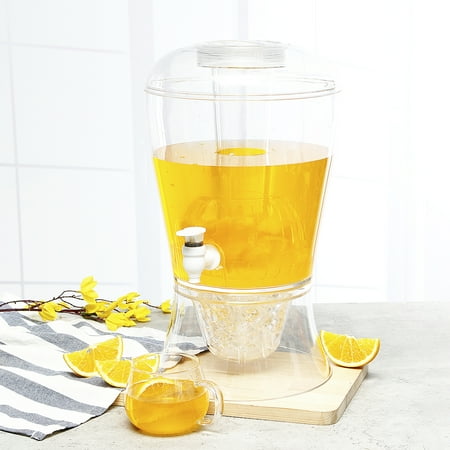 Large 2 Gallon Beverage Dispenser on Stand with Spout – Ice Base and ...
