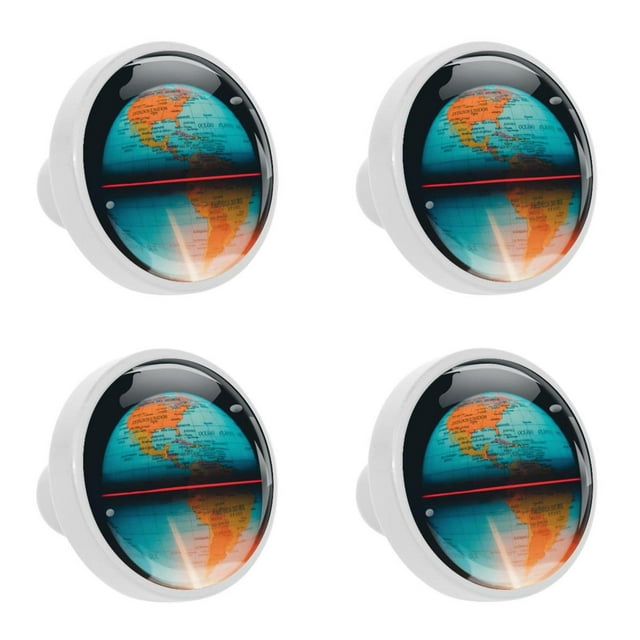 Ownta 4Pcs Kitchen Cabinet Knob Round Earth Map Globe Knobs Closet ...