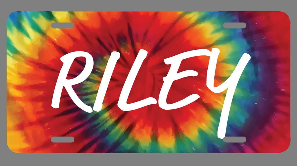 Riley Name Tie Dye Style License Plate Tag Vanity Novelty Metal | UV ...