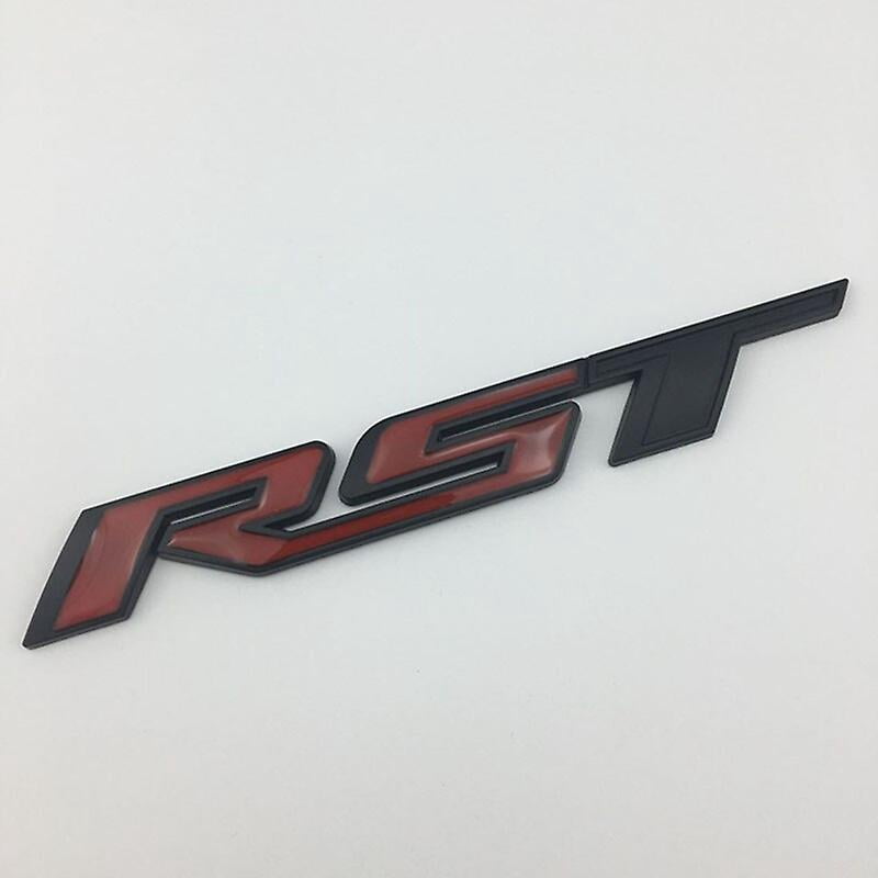 3d Metal Silver Black Red Logo Rst Emblem Car Badge Trunk Decal For ...